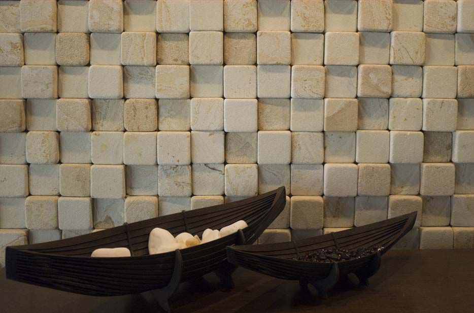 Sandstone mosaic tile - MANDRAS - Akrolithos S.A. - 3D / indoor / wall