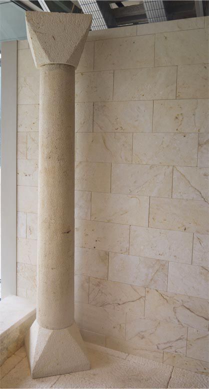 Natural stone column - SATRES - Akrolithos S.A. - solid wood / prefab