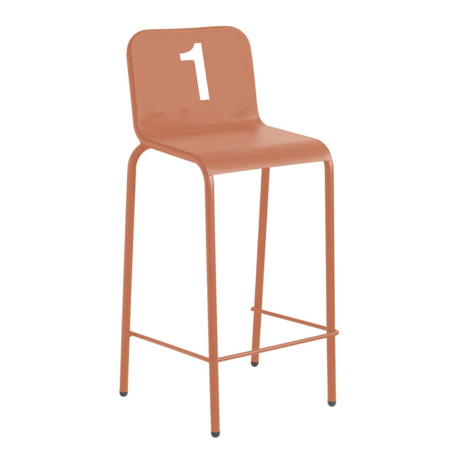 Contemporary bar chair - NUMBERS - iSi Contract - wire / stackable ...
