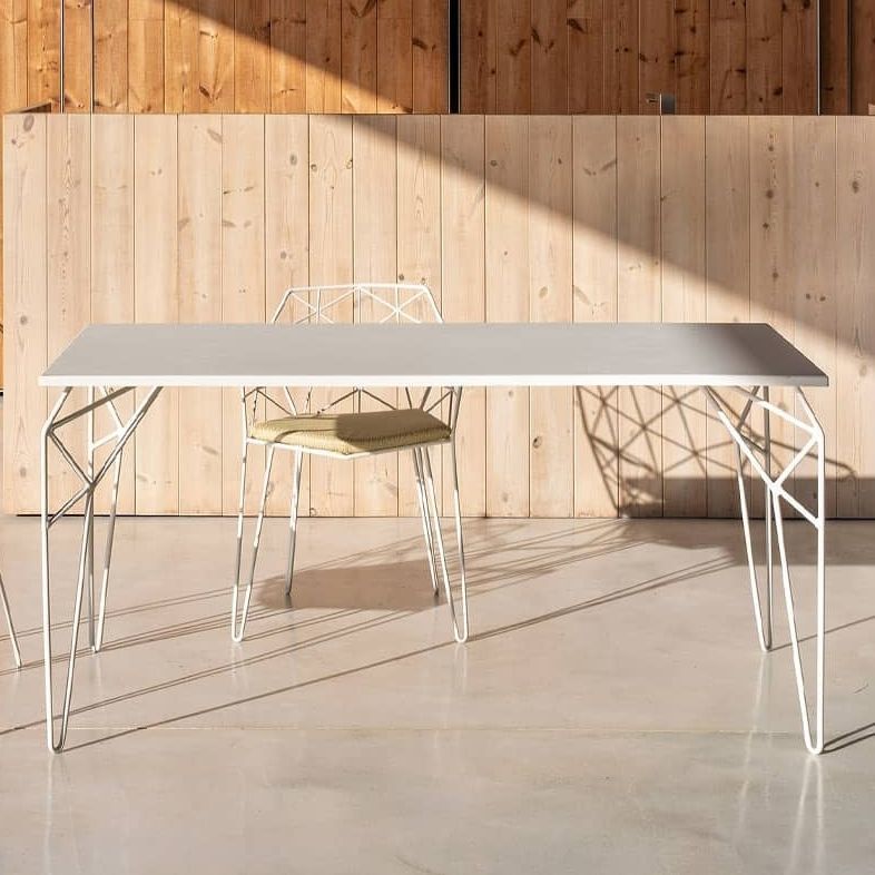 Contemporary table - MITJORN - iSi Contract - galvanised steel / wire ...