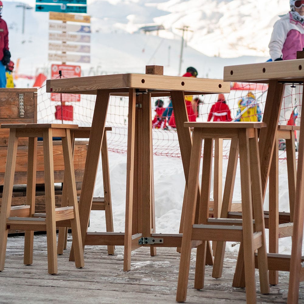 Contemporary table - DAIRI - AZUR CONFORT - solid wood / larch / wooden ...