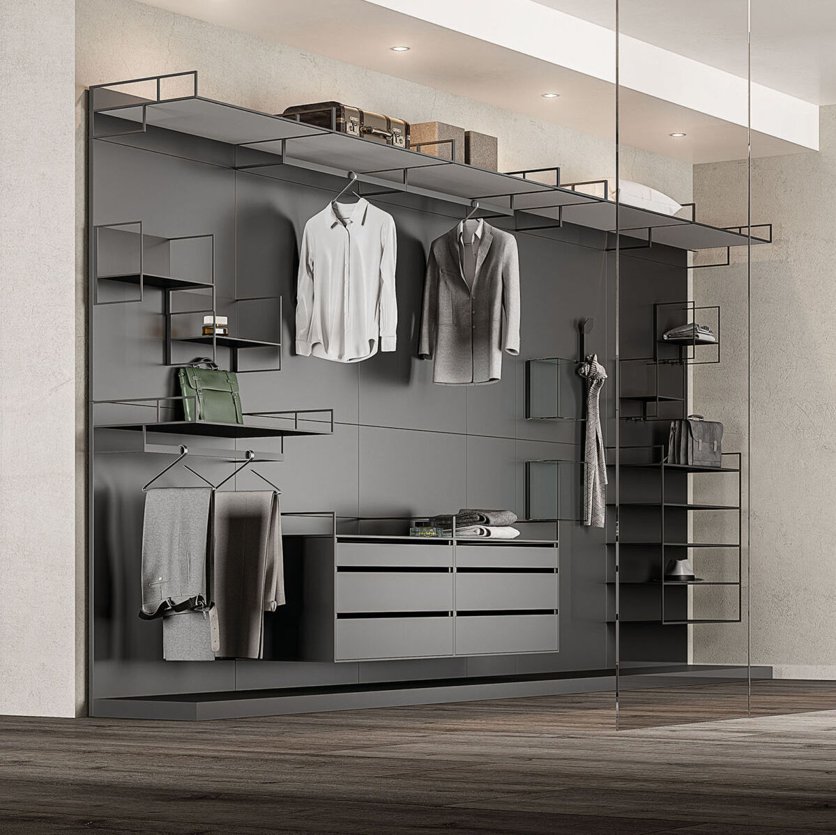 Modular walk-in wardrobe - CADDY - Ronda Design - contemporary / wood ...