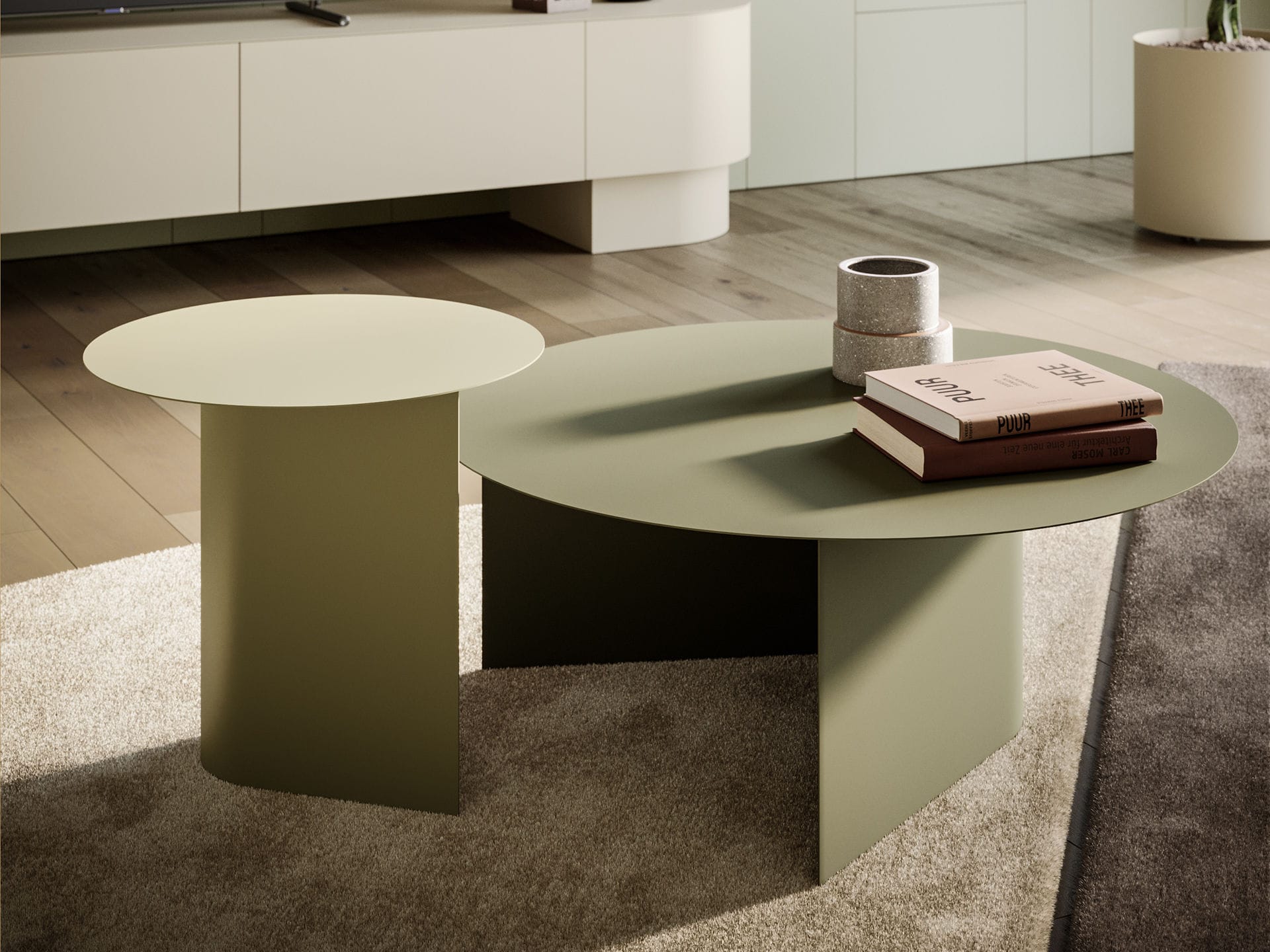 Contemporary nesting tables - DOMUS - Ronda Design - metal / metal base ...