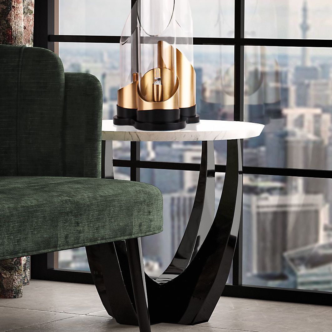 Traditional side table - CANOPY - Malabar - wood veneer / glossy ...