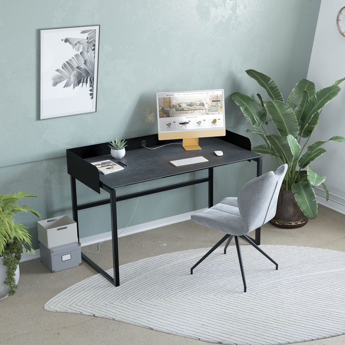 Free-standing desk - CUBA - AKANTE - contemporary / ceramic / straight