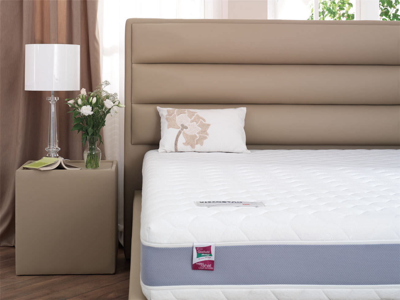 Double bed headboard - ZEUS - ISBIR - contemporary / fabric / leather