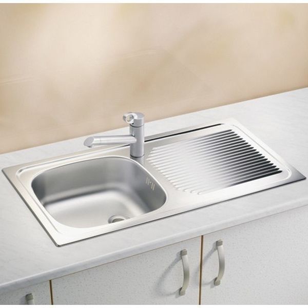 Single-bowl kitchen sink - Basic 60 - Alveus - with drainboard ...