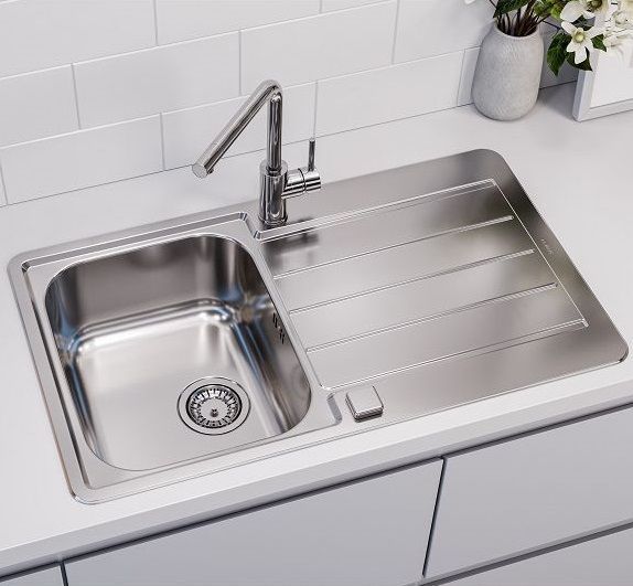Single-bowl kitchen sink - Line Max 20 - Alveus - with drainboard ...