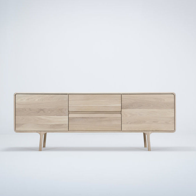 Contemporary sideboard - FAWN - Gazzda - oak / with drawers / with swing doors