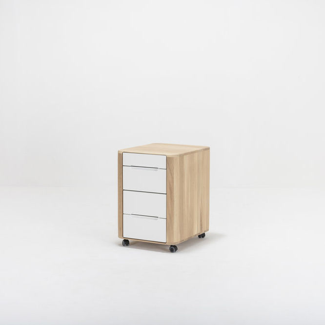 MDF office unit - ENA - Gazzda - 4-drawer / on casters