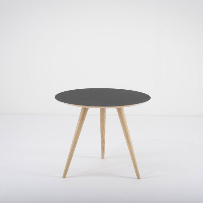 Contemporary side table - ARP - Gazzda - oak / linoleum / oak base