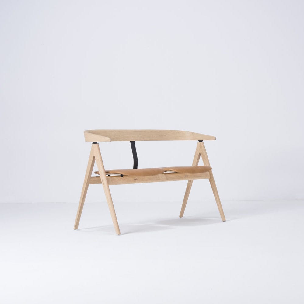 Contemporary bench - AVA - Gazzda - oak / fabric / wool