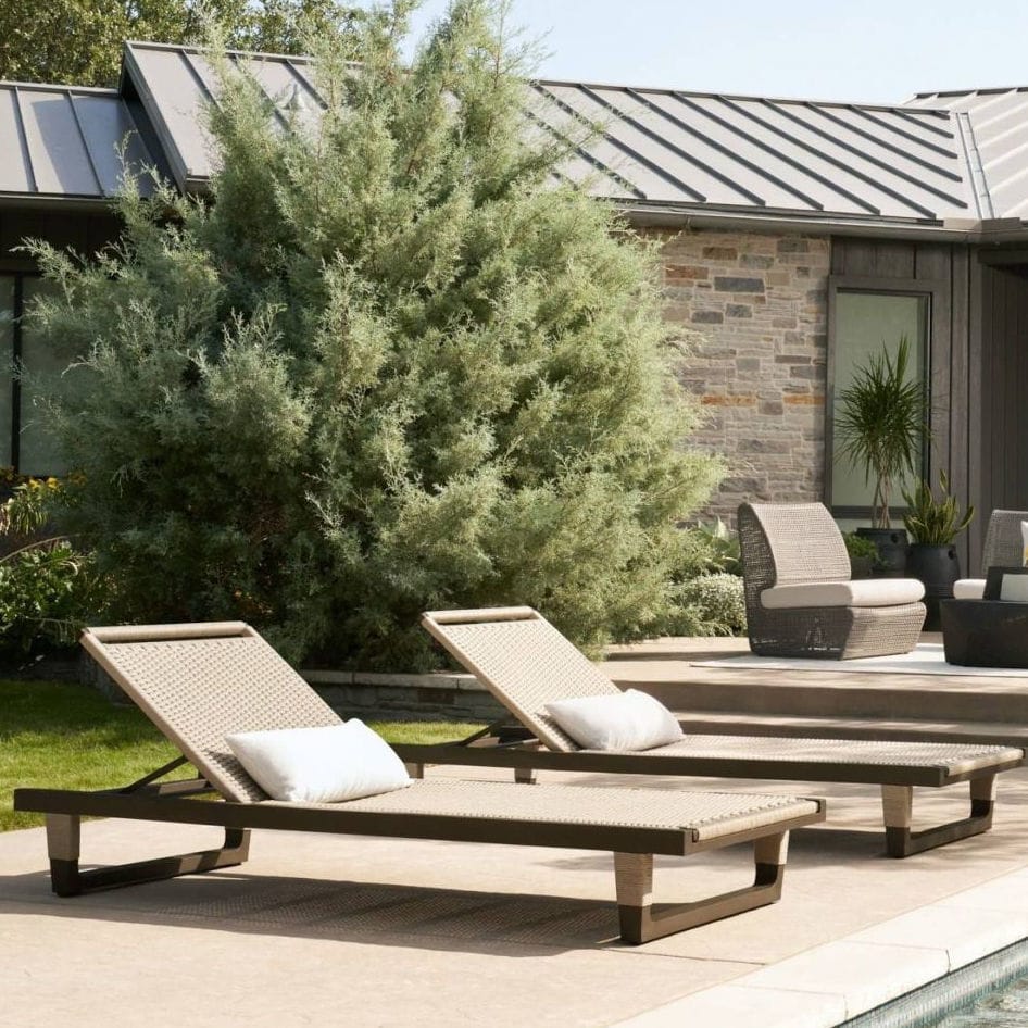 Contemporary sun lounger - DAYTONA - Arteriors Home - rope / aluminum ...