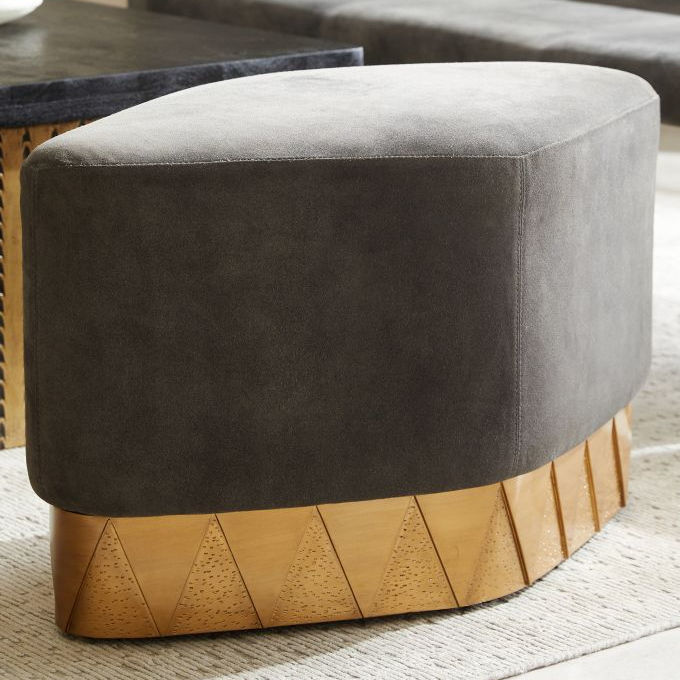 Contemporary stool - DUVALL - Arteriors Home - fabric / brass base ...