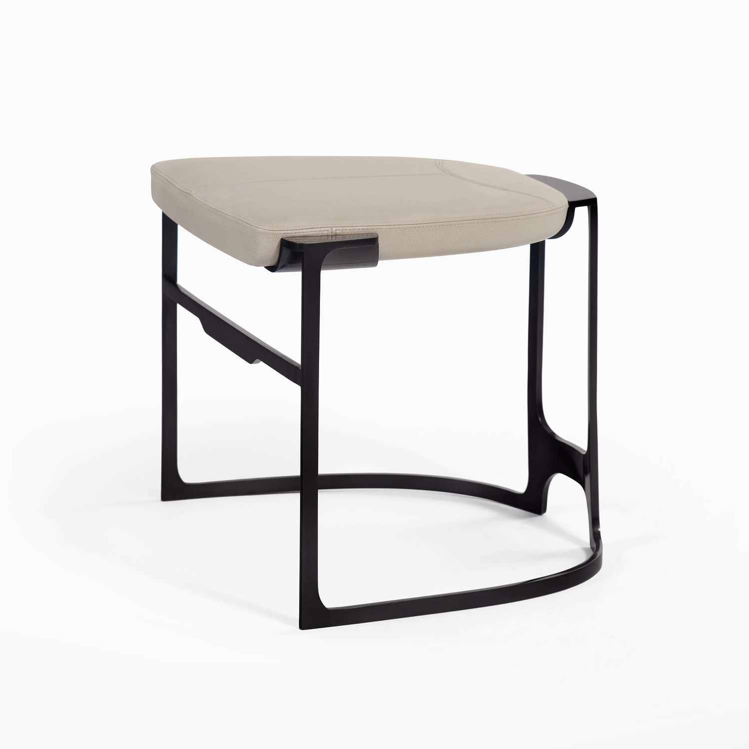 Contemporary stool - CASTE - leather / white