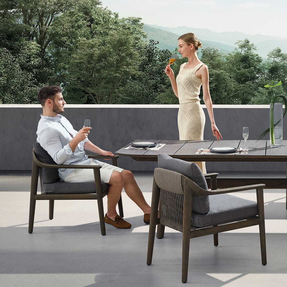 Contemporary dining chair - LEO - Higold - outdoor / Sunbrella® / rope