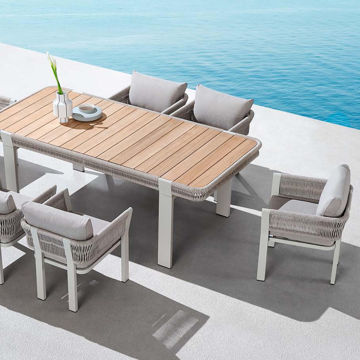 Contemporary dining chair - BORROMEO - Higold - outdoor / Sunbrella® / rope