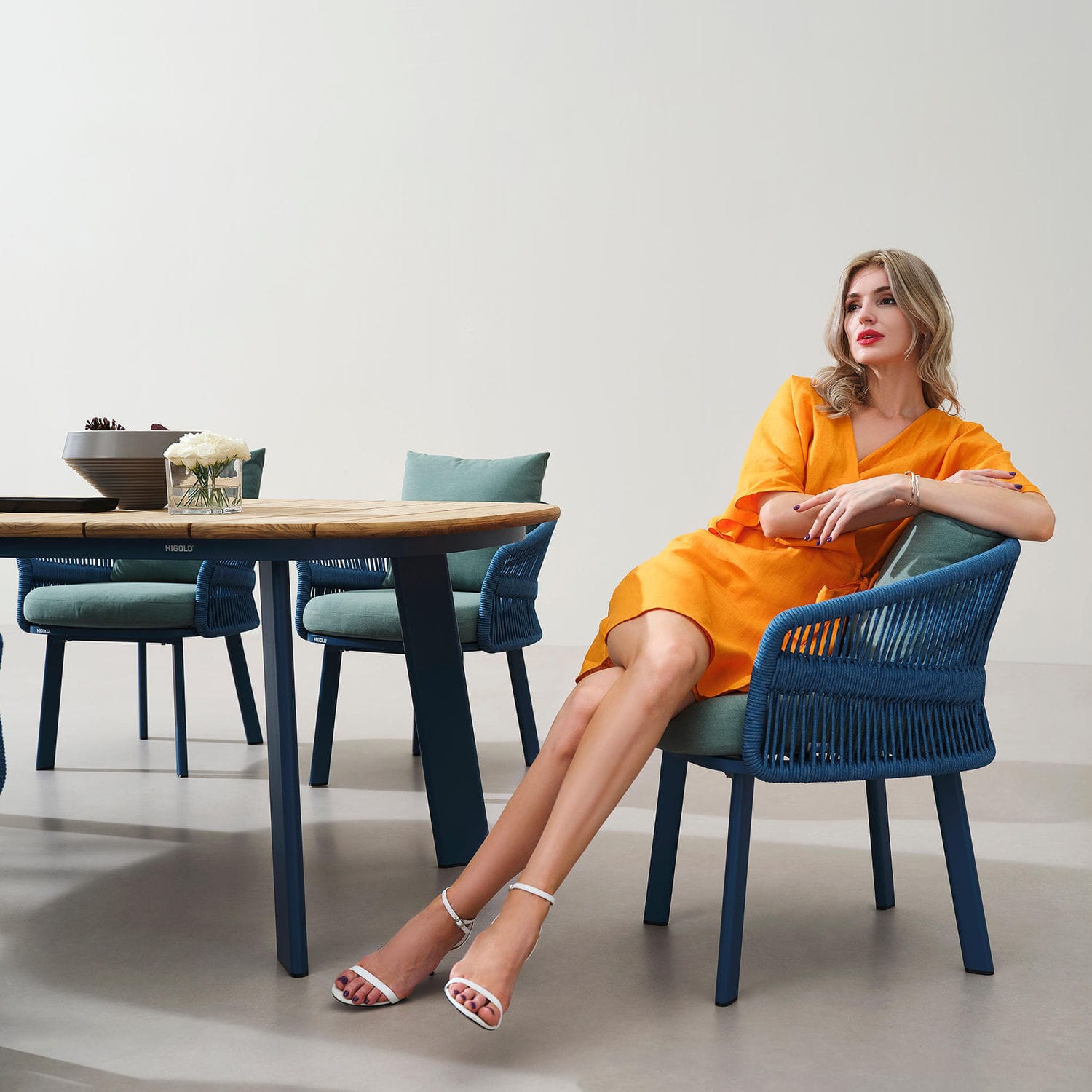 Contemporary dining chair - AIO - Higold - outdoor / Sunbrella ...