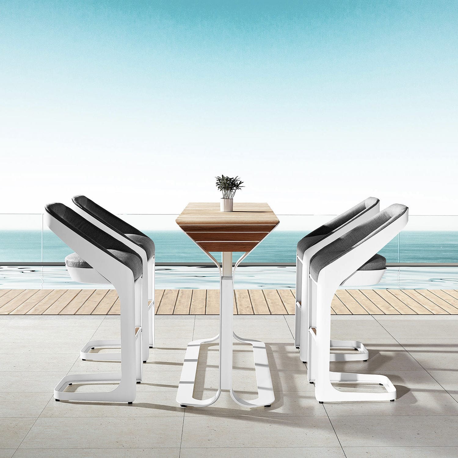 Contemporary bar chair - ONDA - Higold - outdoor / Sunbrella ...