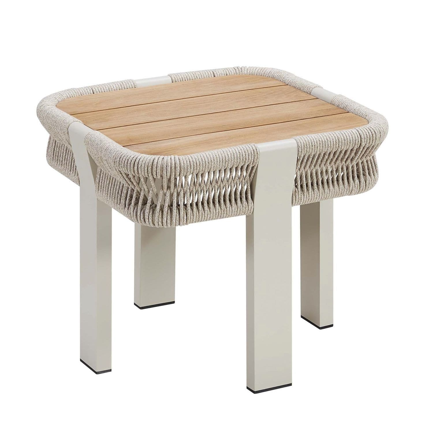 Contemporary side table - BORROMEO - Higold - teak / aluminum base / square