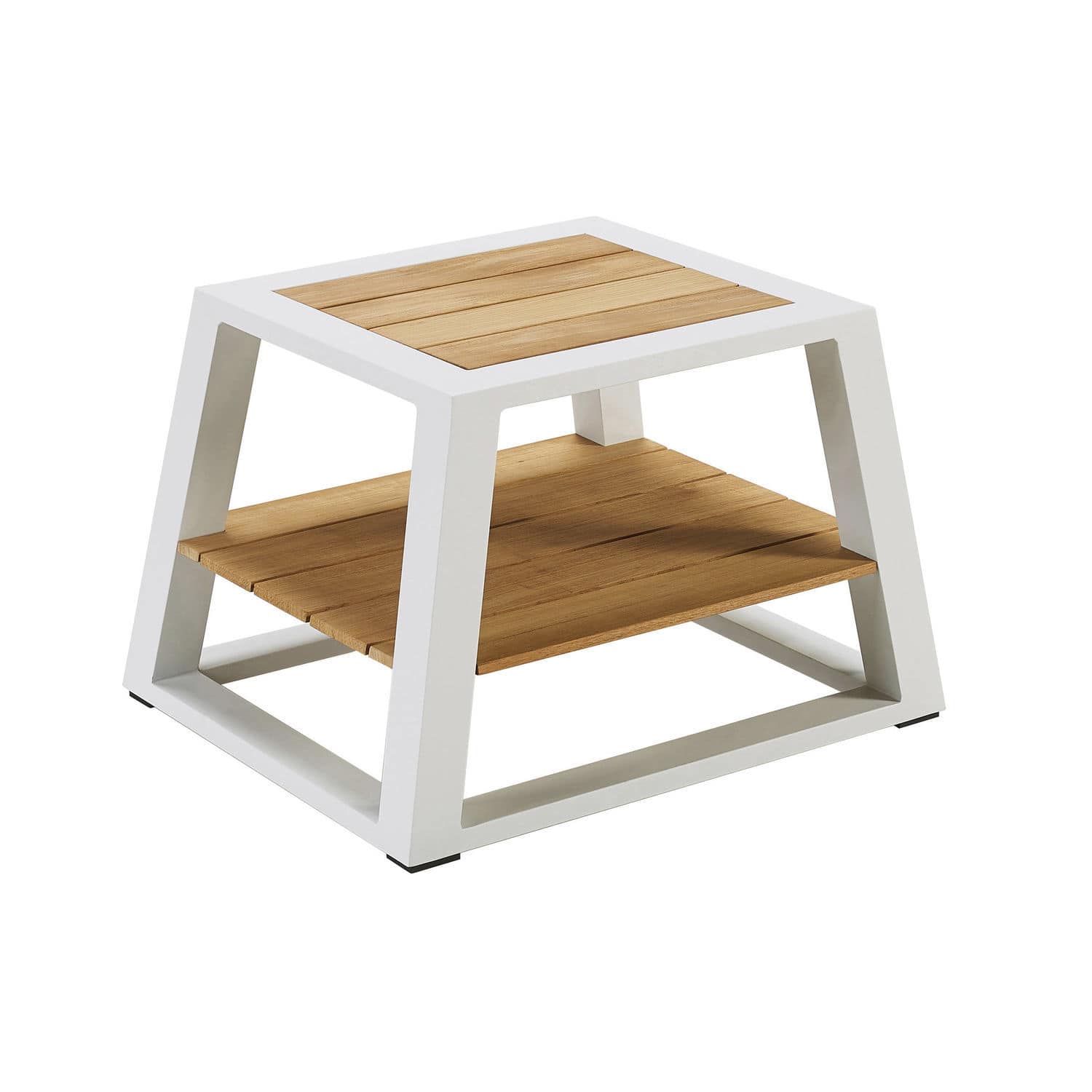 Contemporary side table - YORK - Higold - teak / aluminum base / rectangular
