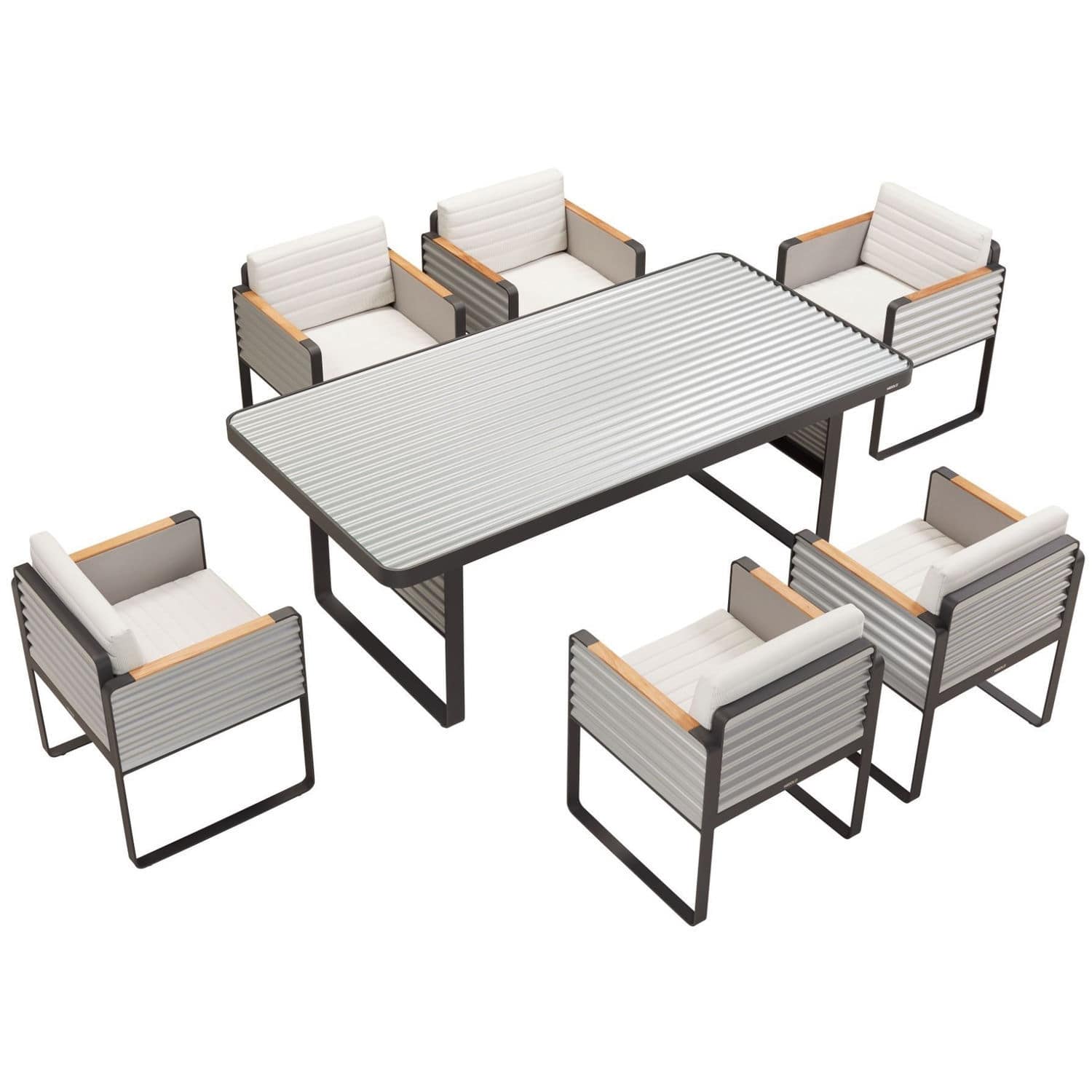 Contemporary table and chair set - AIRPORT - Higold - fabric / aluminum ...