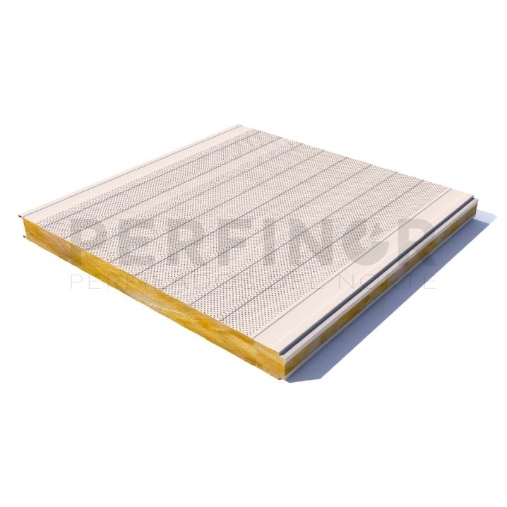 Wall acoustic sandwich panel - PERFINOR - 2 metal faces / mineral wool ...