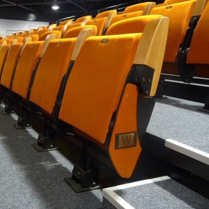 Contemporary auditorium seating - Flex - Jezet Seating - fabric / beech ...