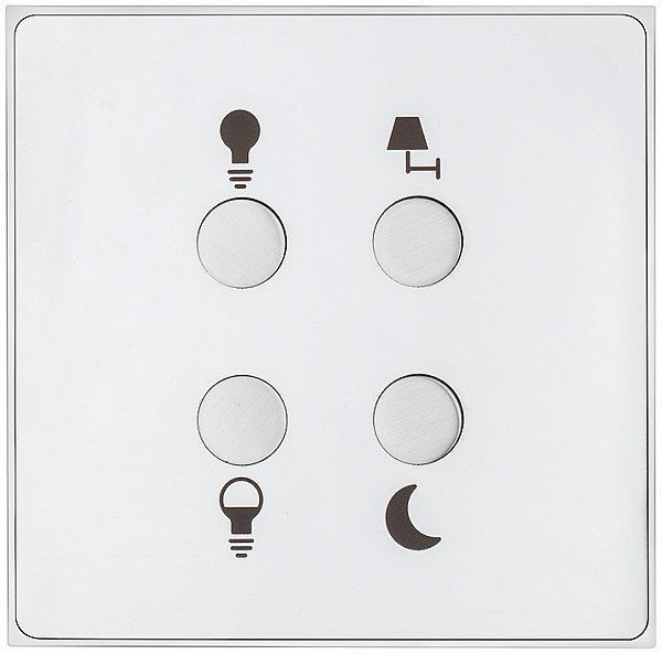 Light switch - Athéna - Rhombus Europe - push-button / recessed / quadruple