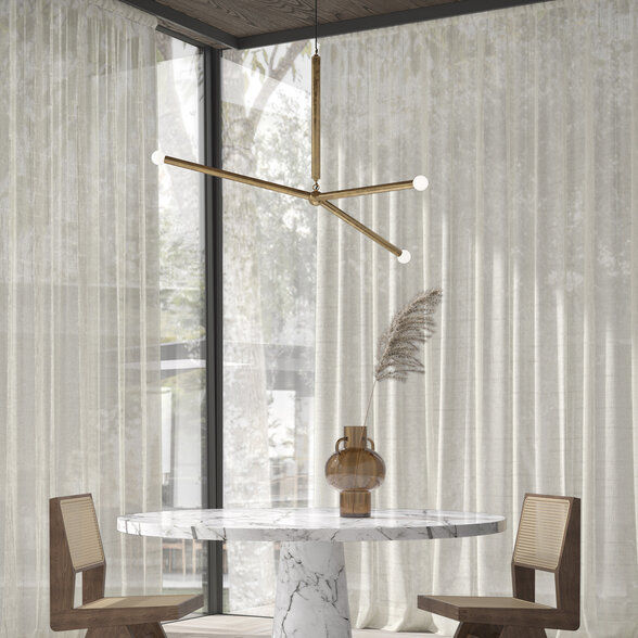 Plain sheer curtain fabric - LIBRA - ado goldkante - linen / polyester ...