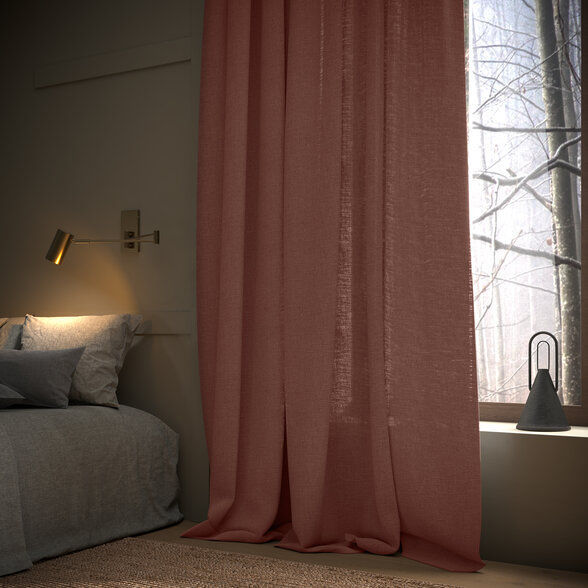 Curtain fabric - EASY - ado goldkante - plain / polyester / linen