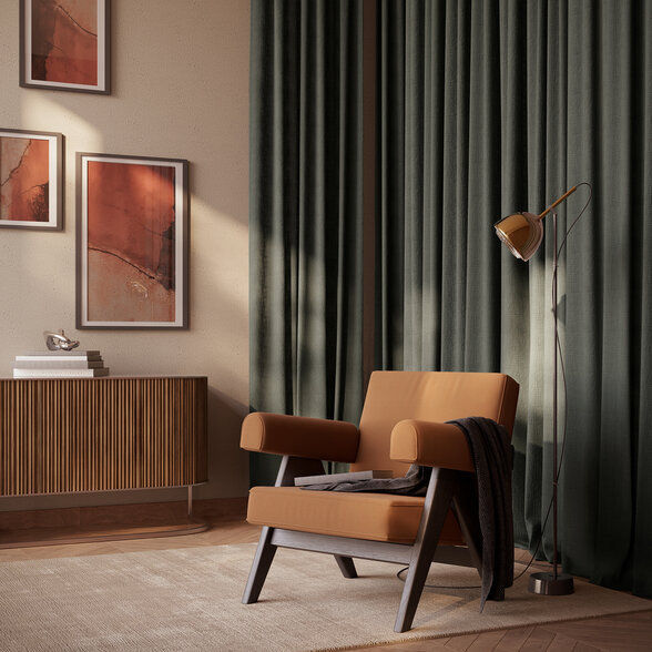 Curtain fabric - LOVE IT - ado goldkante - monochrome / polyester / linen