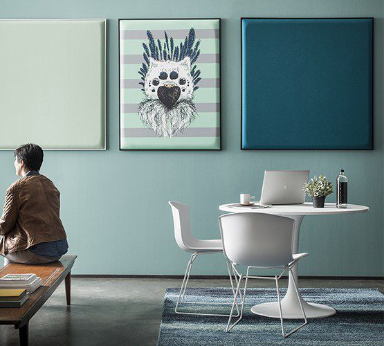 Wall-mounted acoustic panel - QUIETO - myO - fabric / aluminium / foam