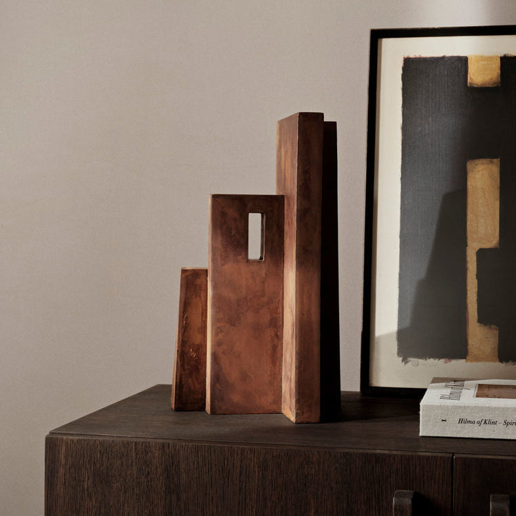 Painted metal sculpture - Aperture - Ferm Living - free-standing / red ...