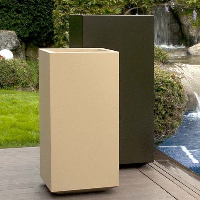 Stainless steel flower pot - TOWER - Fesfoc - free-standing / square / home