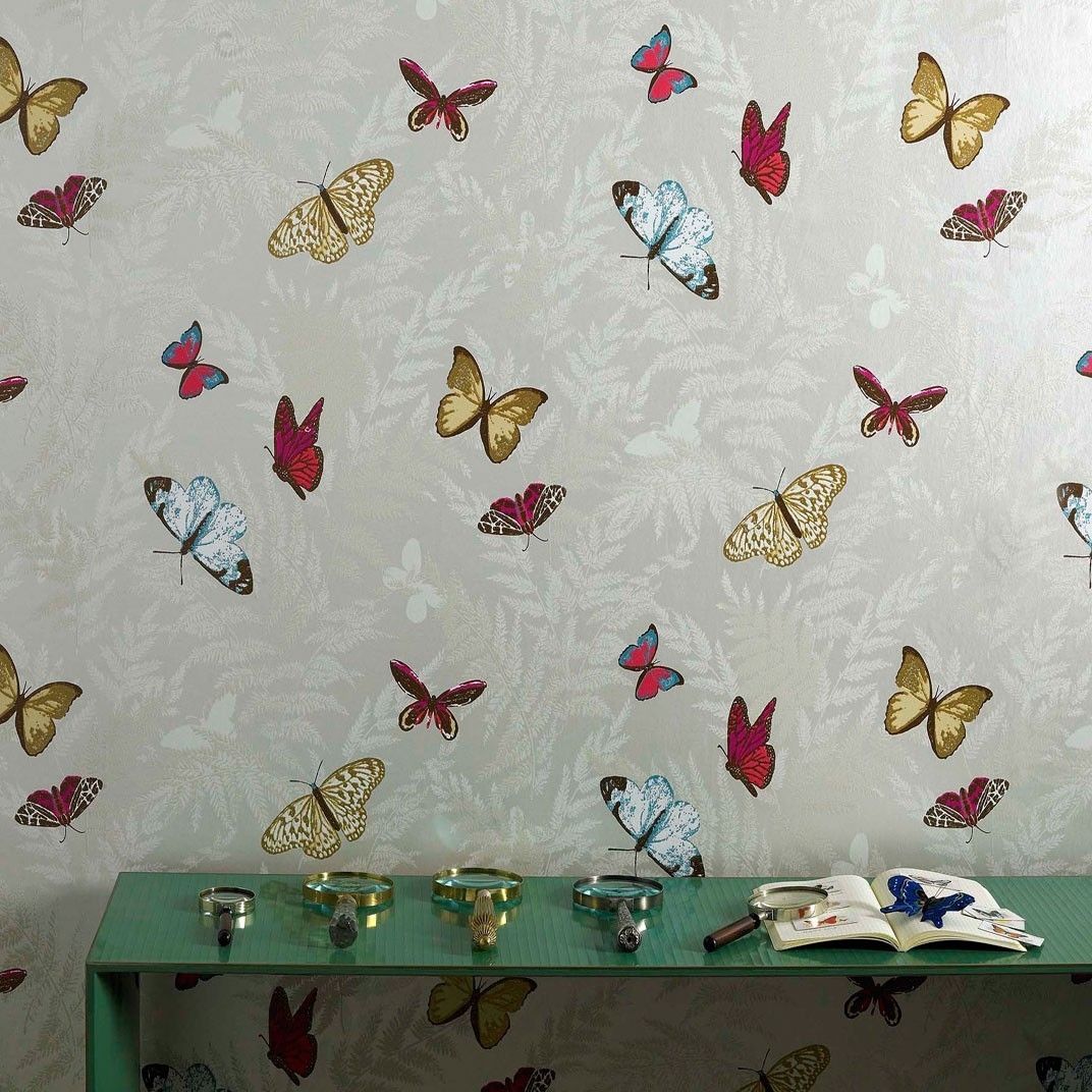 Contemporary wallpaper - LOMBARDIA : FARFALLA - Nina Campbell - animal ...