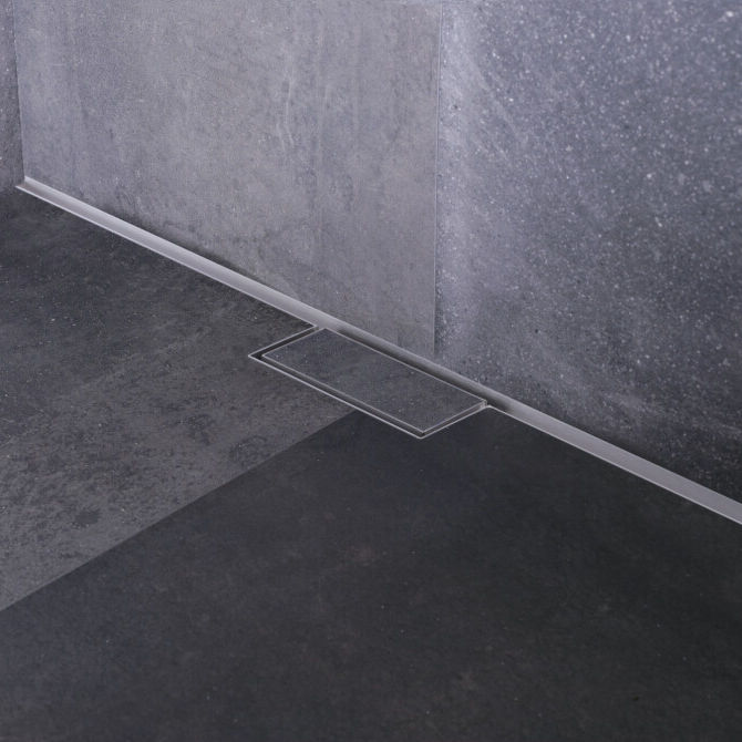 Brushed stainless steel linear shower drain - WALL - ESS Easy Drain ...