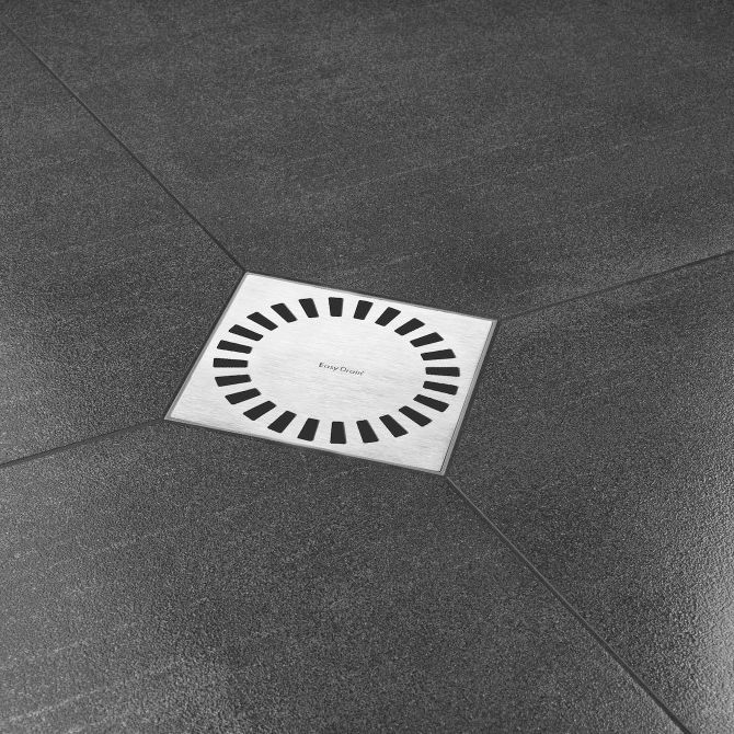 Brushed stainless steel shower drain - AQUA COMPACT - ESS Easy Drain