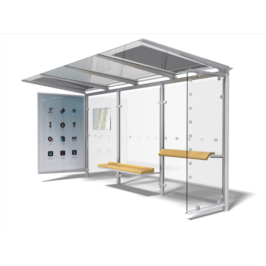 Metal bus shelter - K4 - Euroelement Ltd. - glass