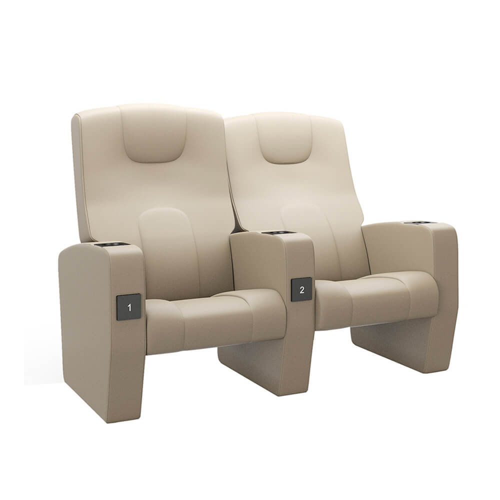 Fabric cinema seating - LUCCA - Quinette Gallay - commercial / gray / beige