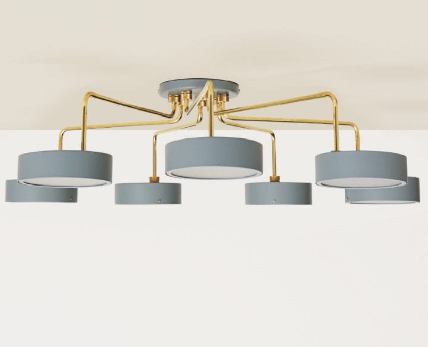 Contemporary chandelier - PETITE MACHINE - MADE BY HAND - glass / brass