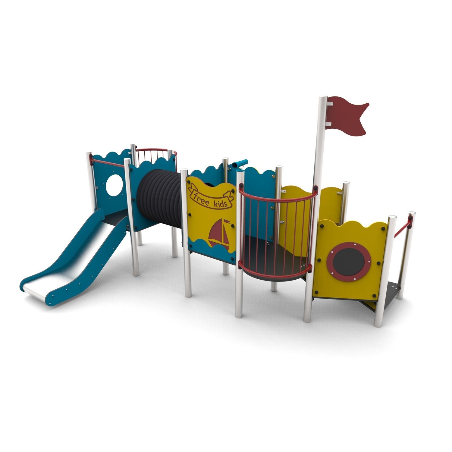 Playground structure - AHOY 13 - Free Kids s.c. - HDPE / metal / HPL