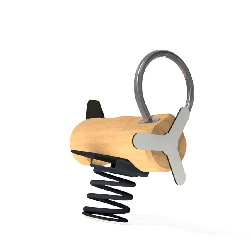 Wooden spring rocker - ROBIN AIRPLANE - Free Kids s.c. - nature / 1-seat