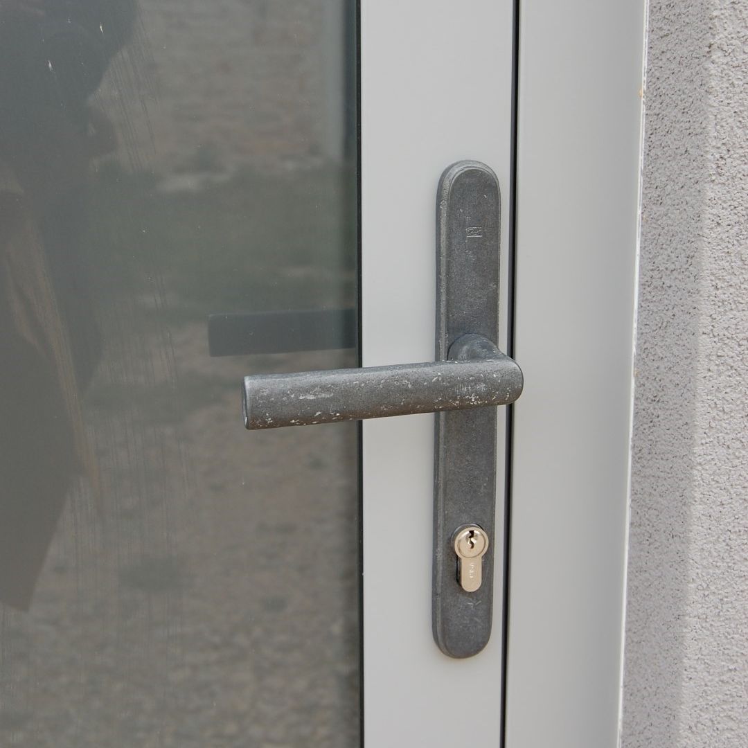 Door handle - SECURITY PH1930 + PH1930 - Dauby - aged iron / raw metal ...