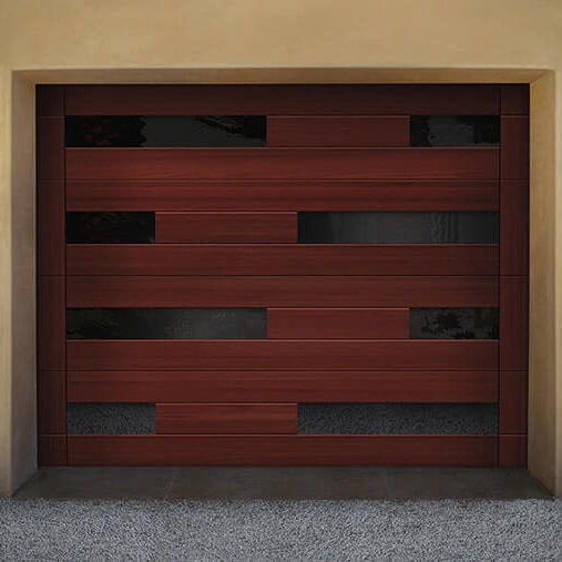 Wooden garage door - RESERVE® MODERN - Copy door - sectional / tempered ...