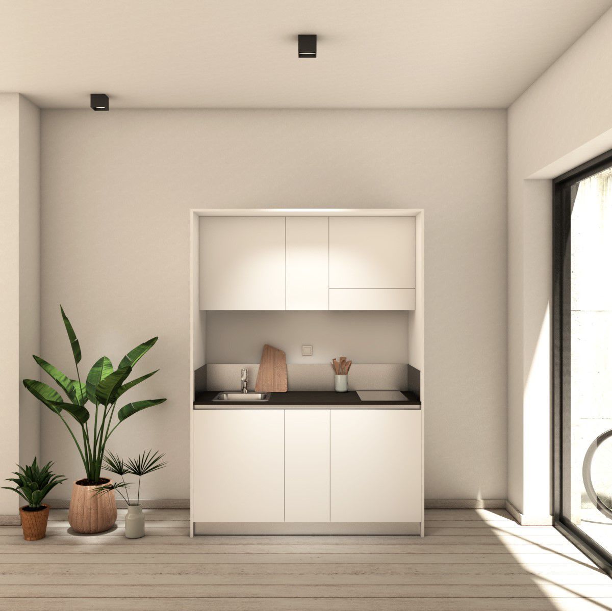 Modern kitchenette - ARIA 154 - MiniCucine.com - compact / melamine ...