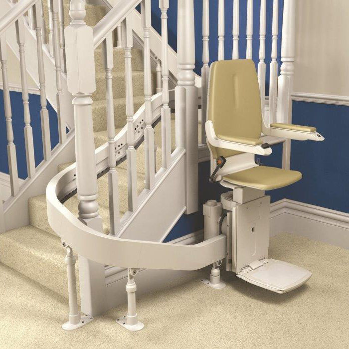 Indoor chair stair lift - mobilift - outdoor / power-operated / rotating