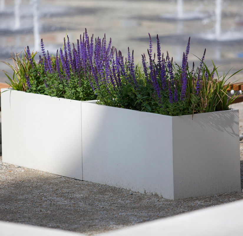 Concrete planter - Longo - Terra Group - rectangular / weatherproof ...