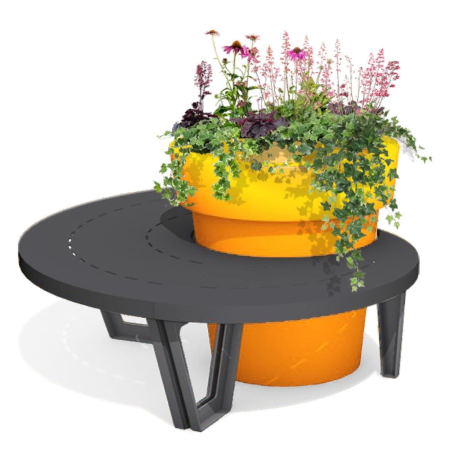 Contemporary bench - Set Solo - Terra Group - galvanised steel ...