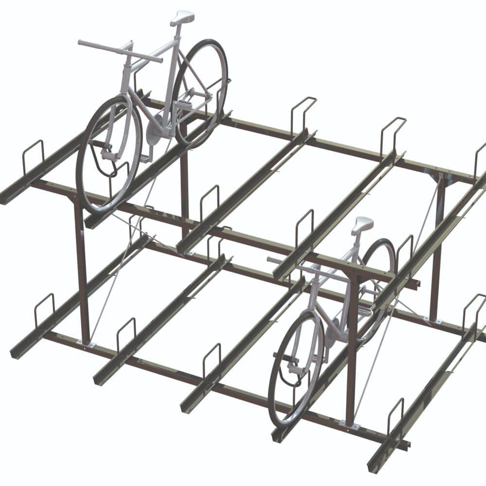 Floor-mounted bike rack - BIKE STORAGE TIER - Madrax - powder-coated ...